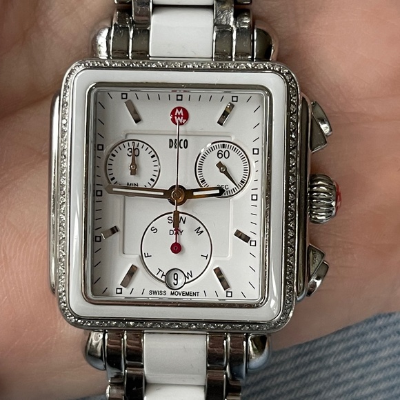 Michele | Accessories | Michele Signature Deco Diamond Chronograph ...